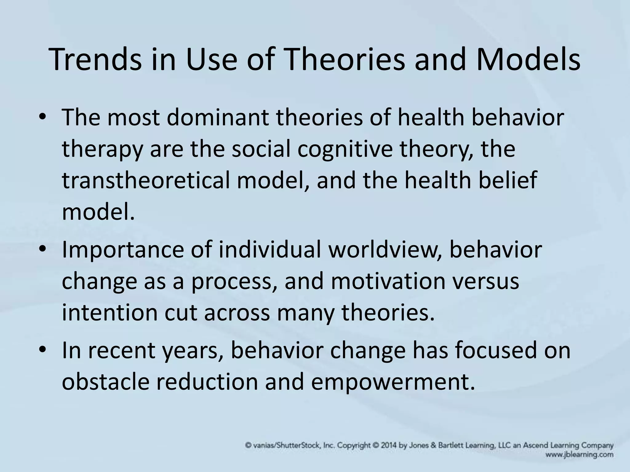 Chapter 11 health behavior theories | PPT