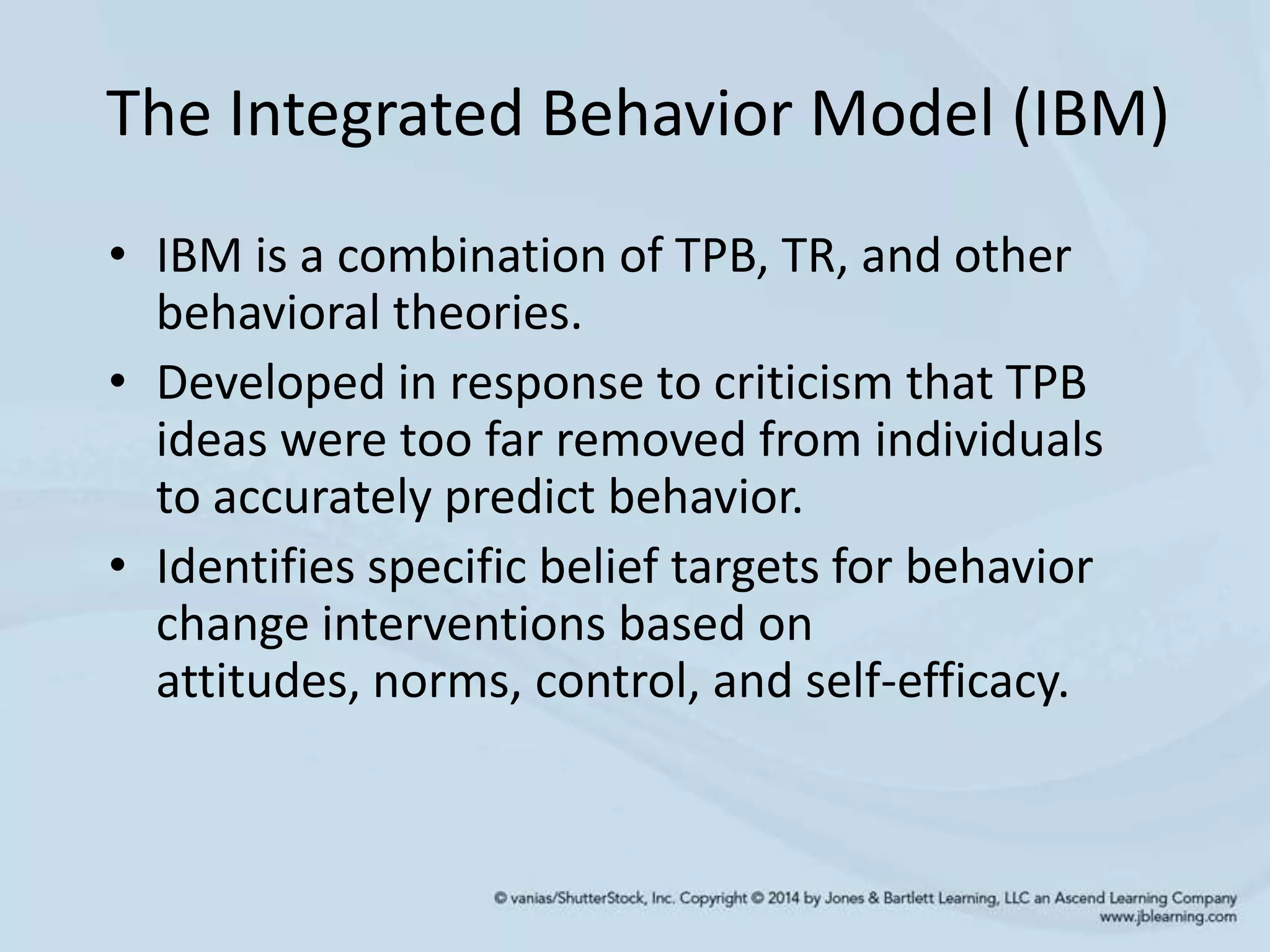 Chapter 11 health behavior theories | PPT