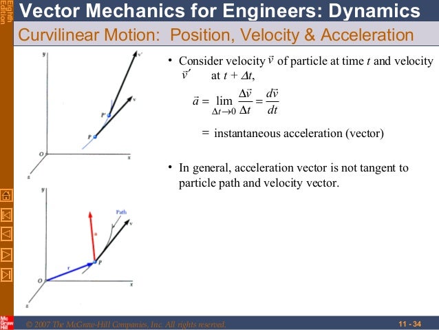Chapter 11 kinematics of particles