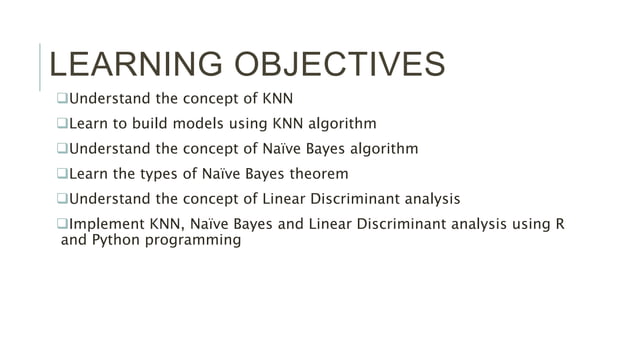 Chapter 11 KNN Naive Bayes and LDA.pptx | Free Download