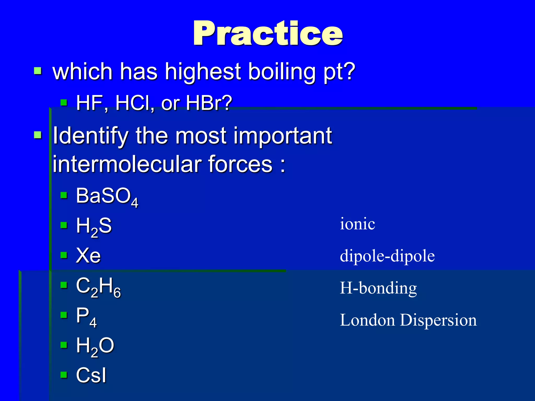 Chapter 11 liquids and intermolecular forces Powerpoint | PPT