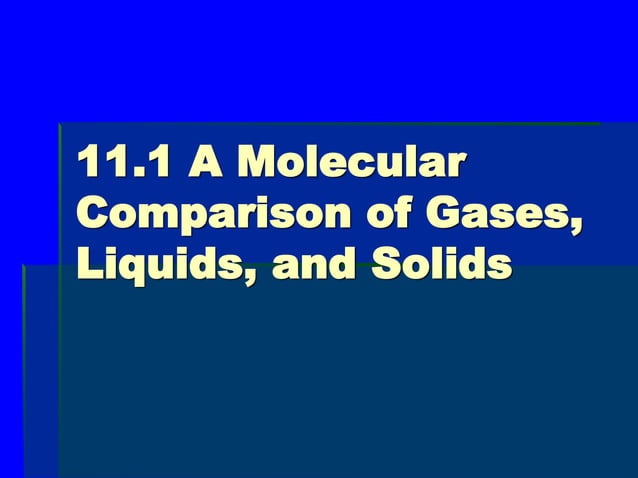 Chapter 11 liquids and intermolecular forces Powerpoint | PPT