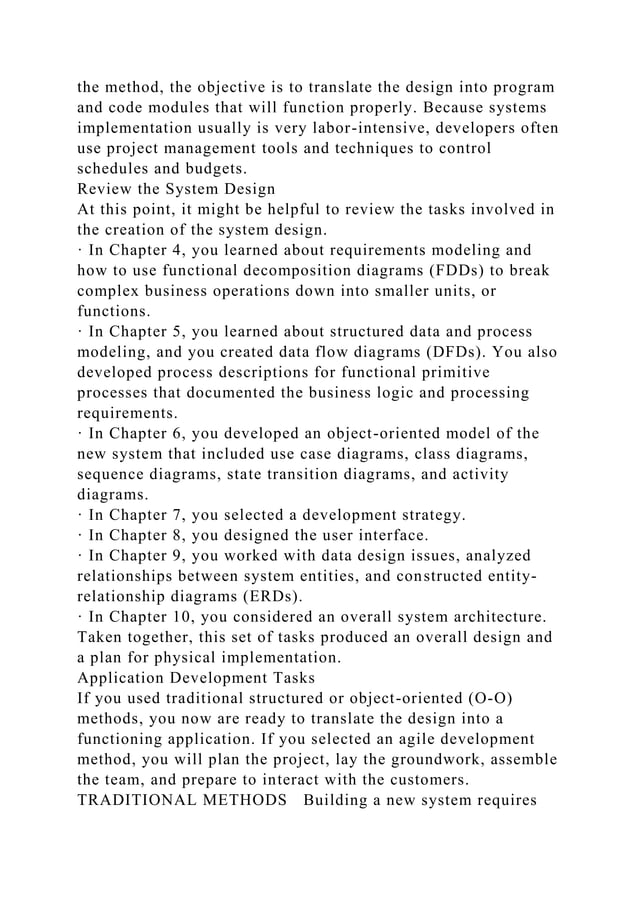 CHAPTER 11 ManagingSystemsImplementationChapter 11 describ.docx | Computing | Technology & Computing