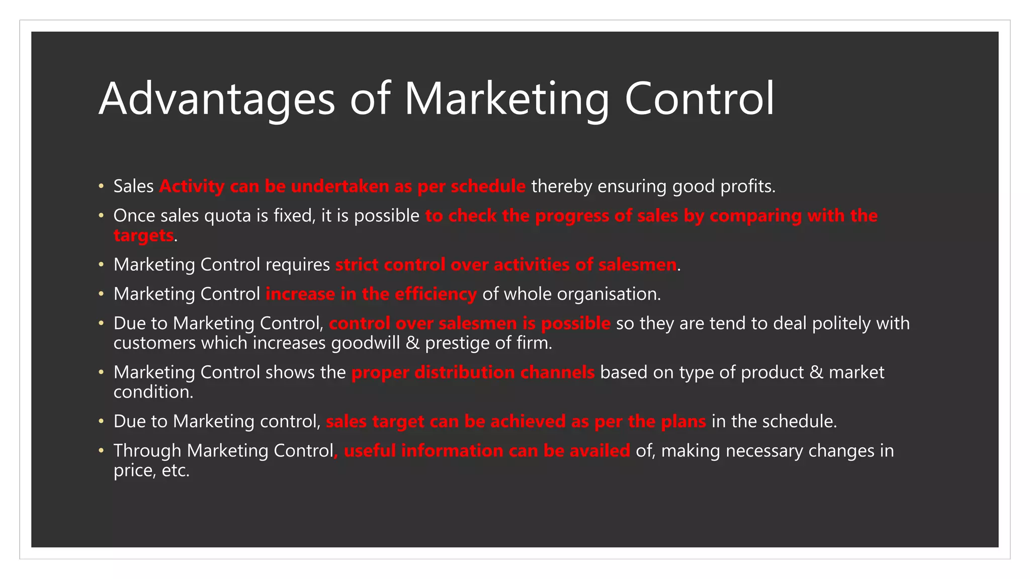 Marketing Control | PPTX