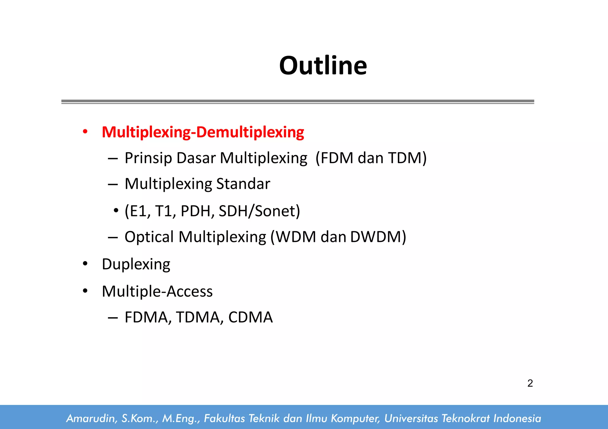 Chapter 11 Multiplexing dan Multiple Access | PDF
