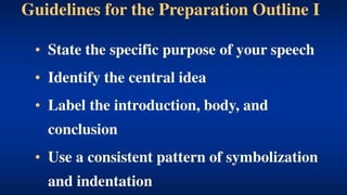 Chapter 11 Outline the speech in speaking | PPTX