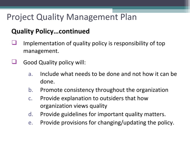 Project Quality Planning and KickOff | PPT