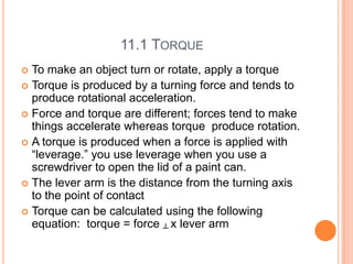 Chapter 11 rotational equilibrium | PPTX