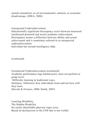 Chapter 11 Specific Learning Disabilities Worksheet 1Chapter .docx