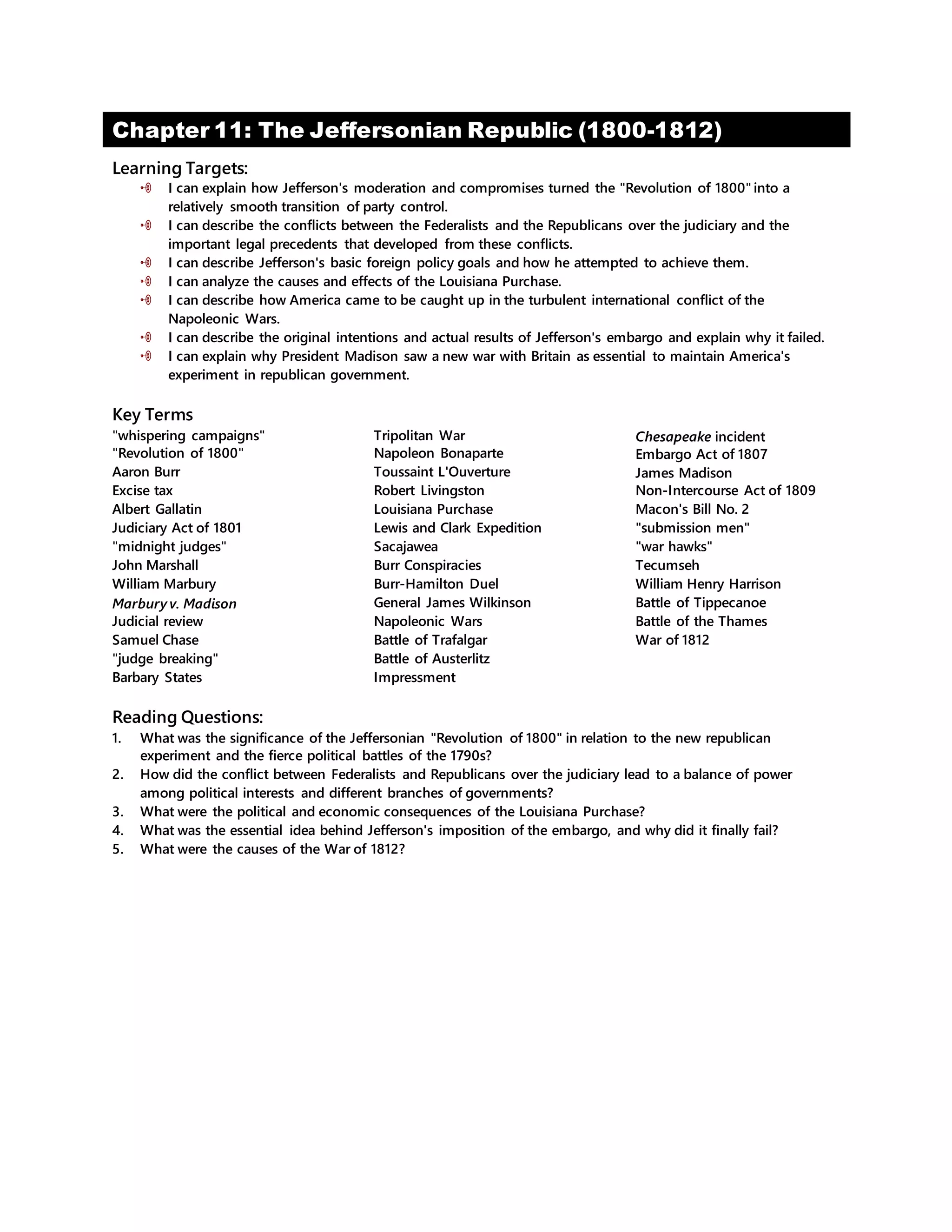 Chapter 11 Study Guide | DOCX