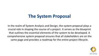 Chapter 11 The System Proposal. S A Dpptx | PPTX