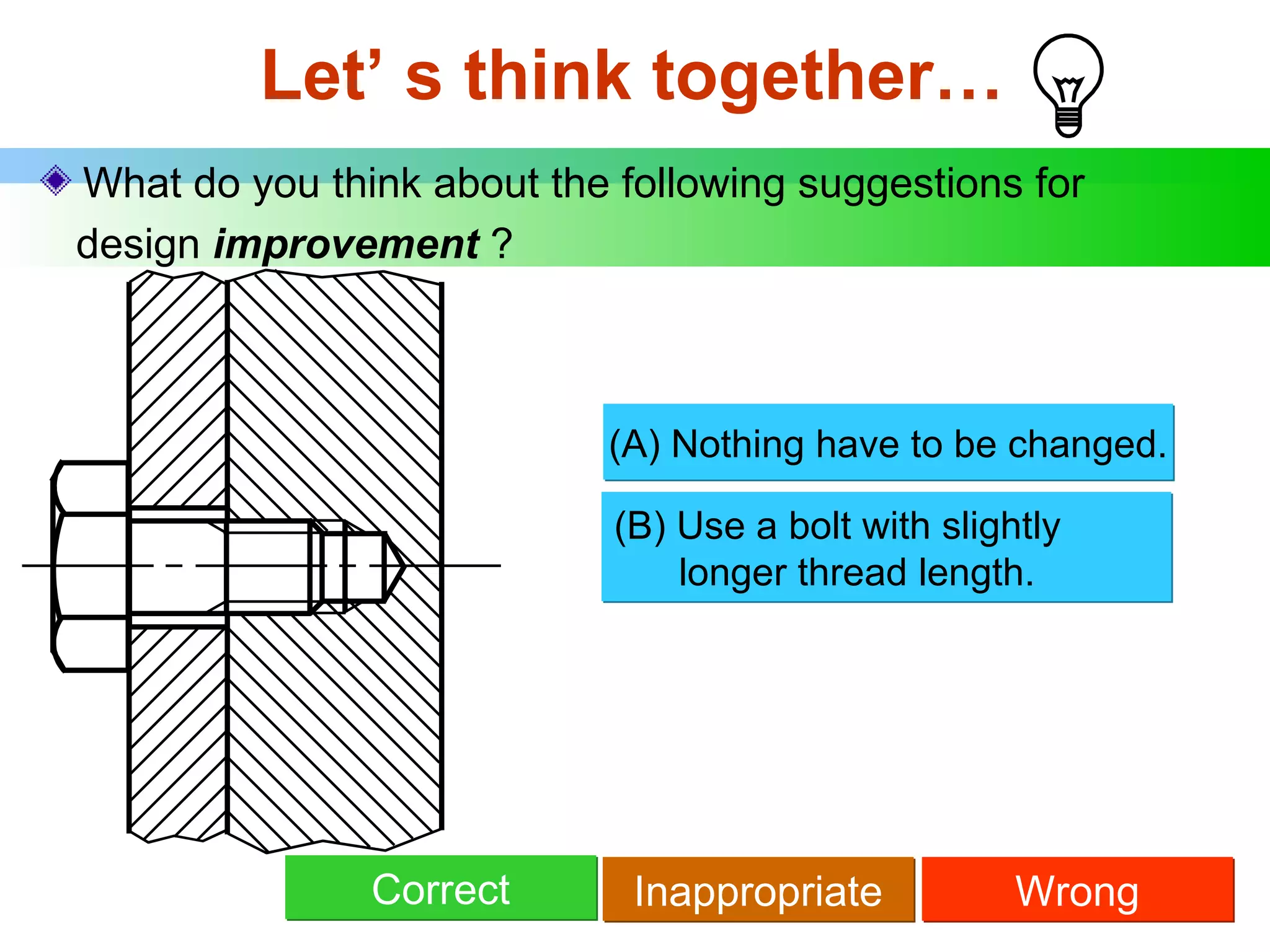 Engineering Drawing: Chapter 11 thread fastener | PPT