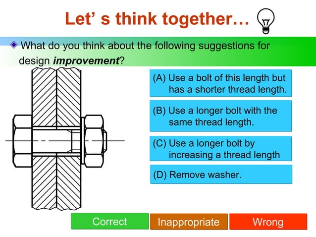 Engineering Drawing: Chapter 11 thread fastener | PPT | Needlework ...
