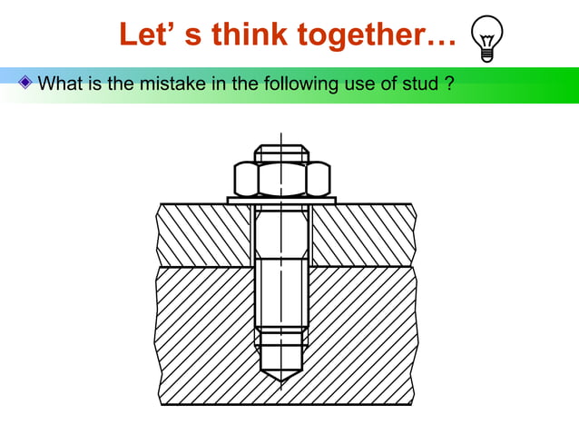 Engineering Drawing: Chapter 11 thread fastener | PPT | Needlework ...