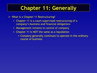 Chapter 11 Through the Debtor's Eyes | PPT | Bankruptcy | Business ...