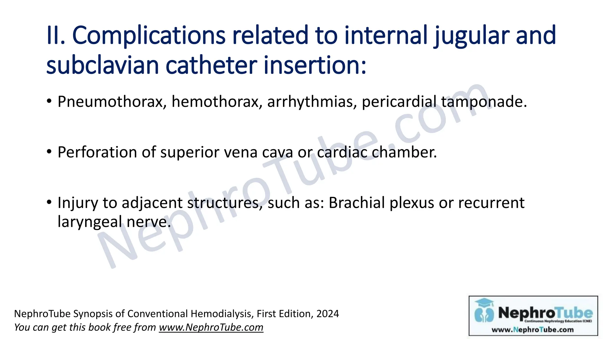 Hemodialysis: Chapter 11, Venous Catheter - Basics, Insertion, Use and ...