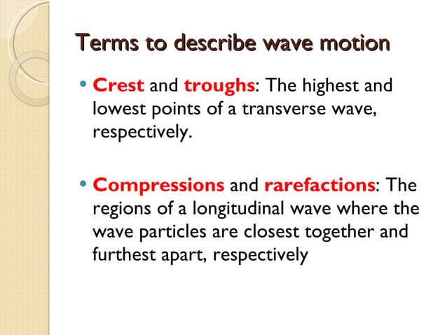 Chapter 11 waves terminology | PPT | Physics | Science