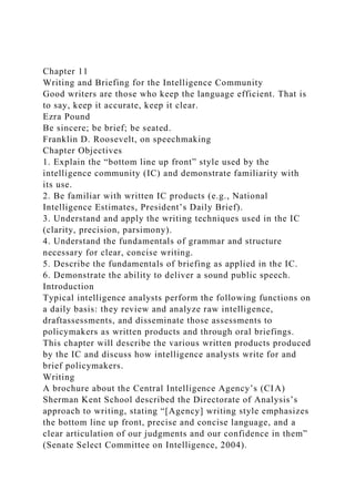 Chapter 11Writing and Briefing for the Intelligence CommunityG.docx