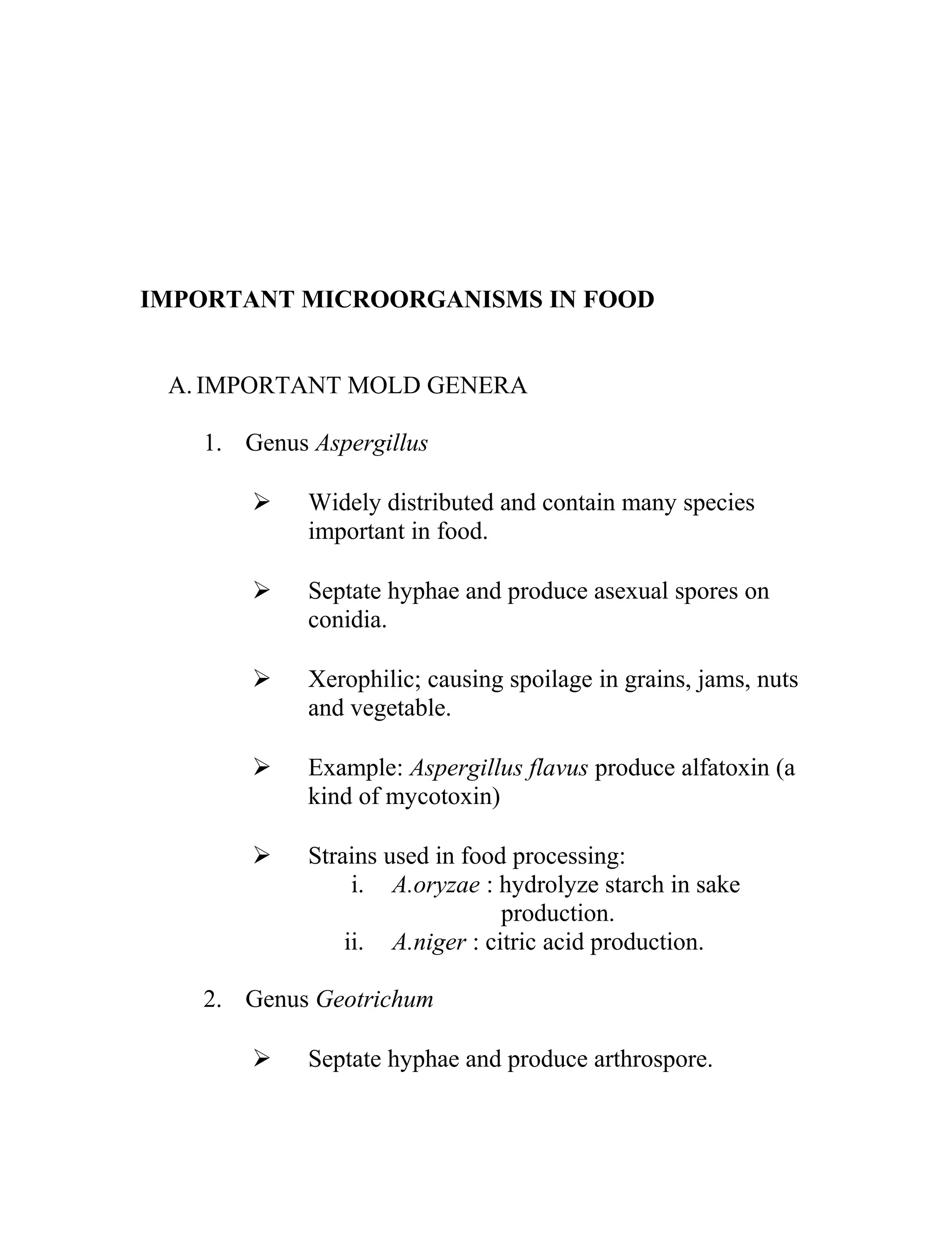 Food Microbiology - Chapter 1 & 2 | DOC