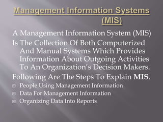 Chapter 12,Management & Decision Support Systems,Basic Information ...