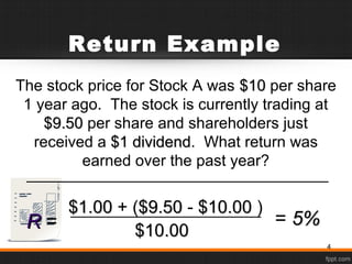 Chapter 12.Risk and Return | PPT | Stocks and Bonds | Personal Investing
