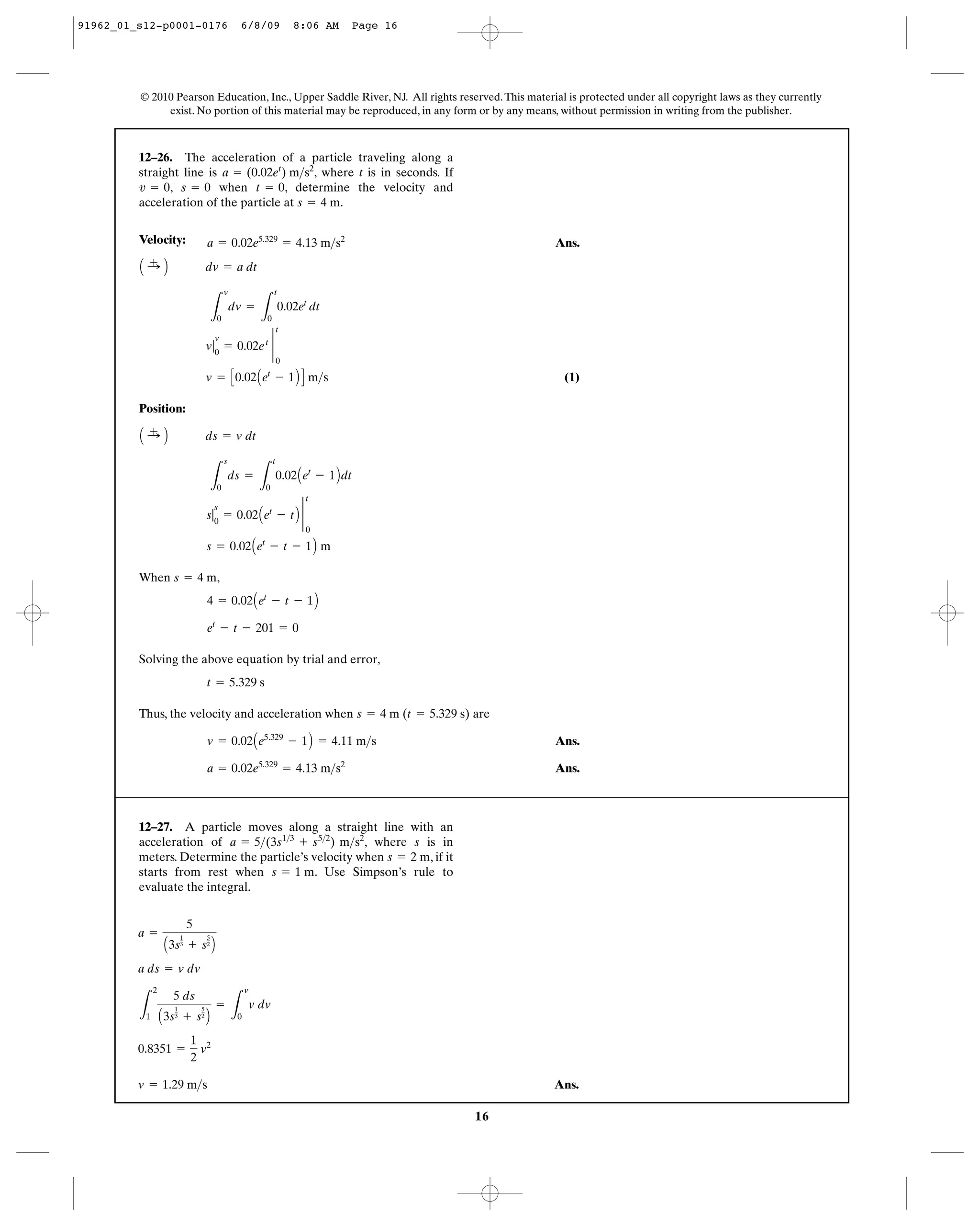 Chapter 12 dynamics rc hibbler | PDF