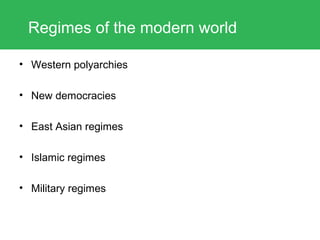 GOVERNMENTS, SYSTEMS AND REGIMES | PPT