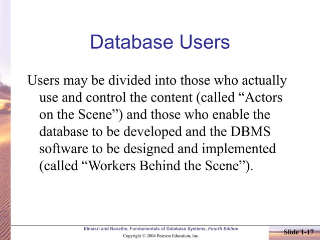 Elmasri Navathe Dbms Unit 1 Ppt Ppt Databases Computer Software And Applications