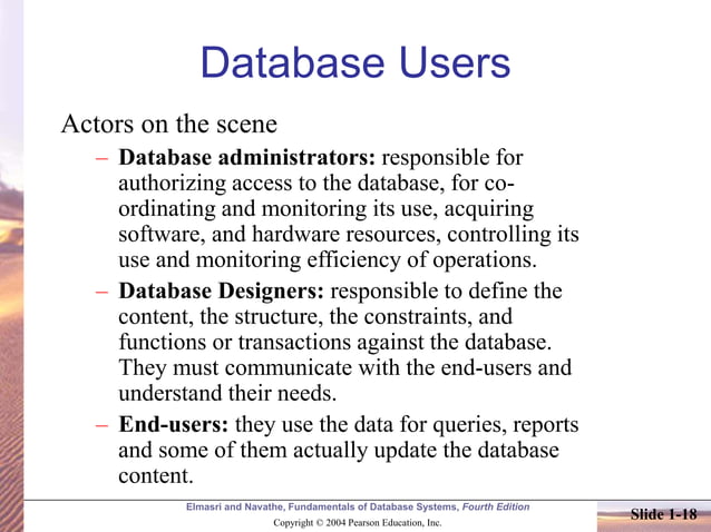 Elmasri Navathe Dbms Unit 1 Ppt Ppt Databases Computer Software And Applications
