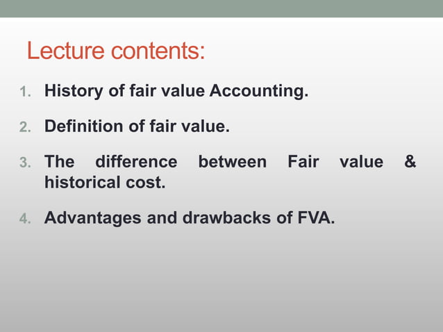 fair value accounting chapter one finance majorpdf | PPT