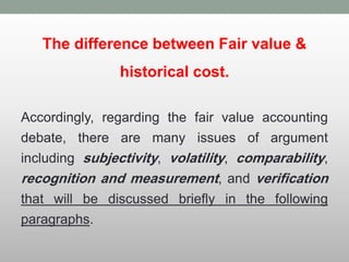 fair value accounting chapter one finance majorpdf | PDF