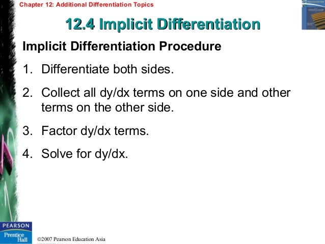 Chapter 12 - Additional Differentiation Topics