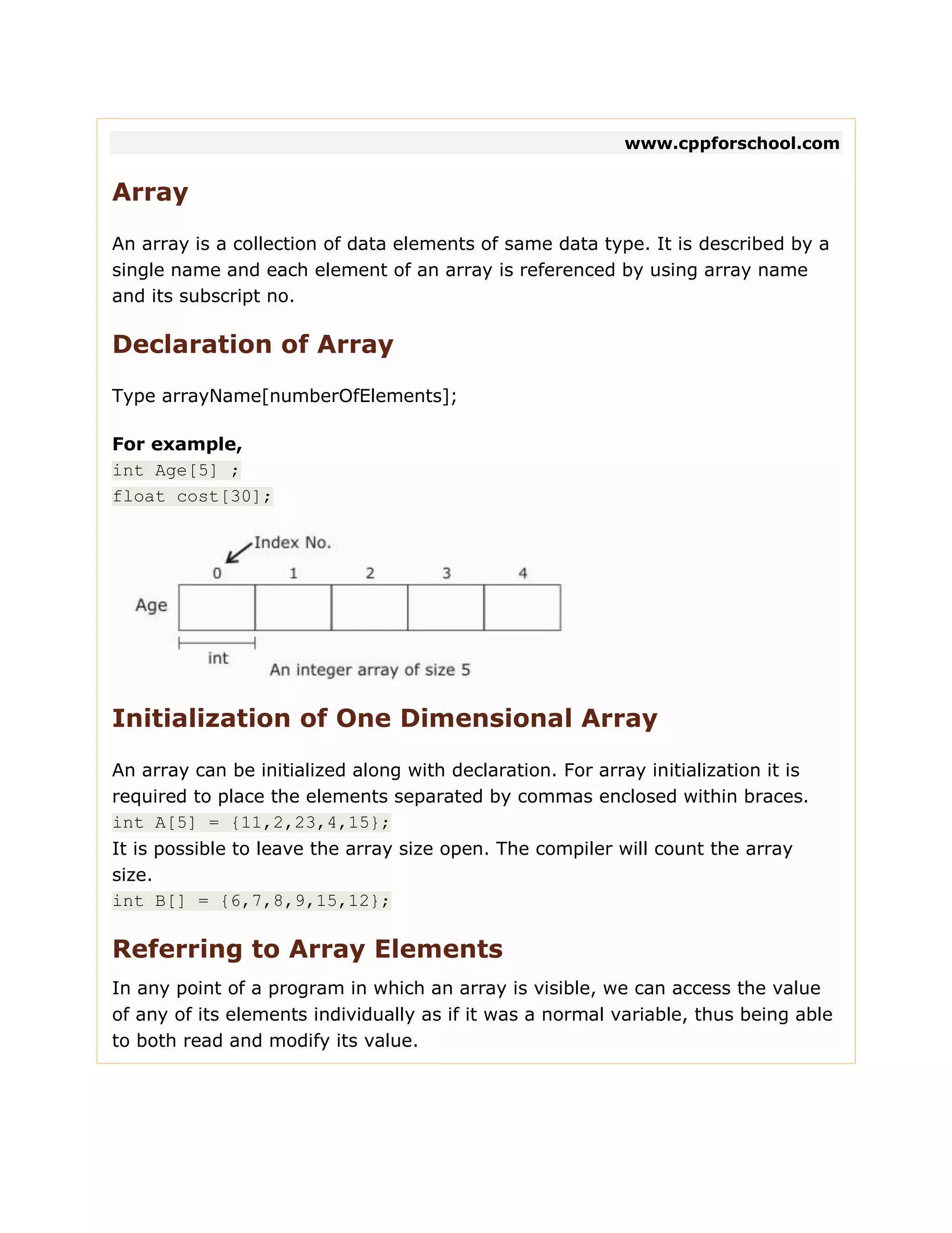 Chapter12 array-single-dimension | PDF