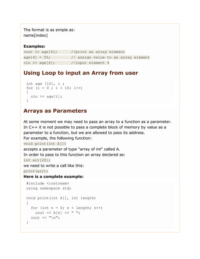 Chapter12 array-single-dimension | PDF
