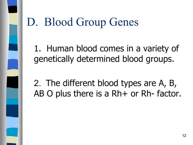 Chapter 12 human genetics | PPT | Blood Disorders | Diseases and Conditions