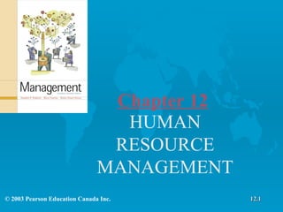 Chapter 12 Human Resource Management | PPT