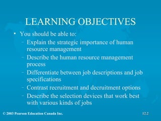 Chapter 12 Human Resource Management | PPT