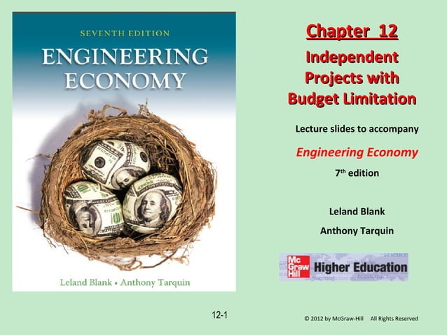 Chapter 12 independent projects & budget limitation | PPT
