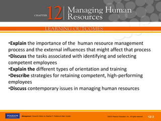 Management 11th Edition - Chapter 12 - Managing Human Resources | PPT