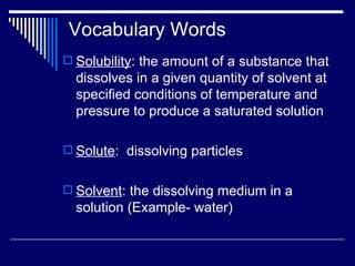 Chapter 12 solutions and molarity | PPT