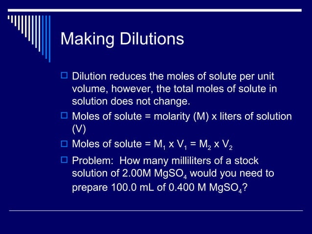 Chapter 12 solutions and molarity | PPT