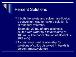 Chapter 12 solutions and molarity | PPT