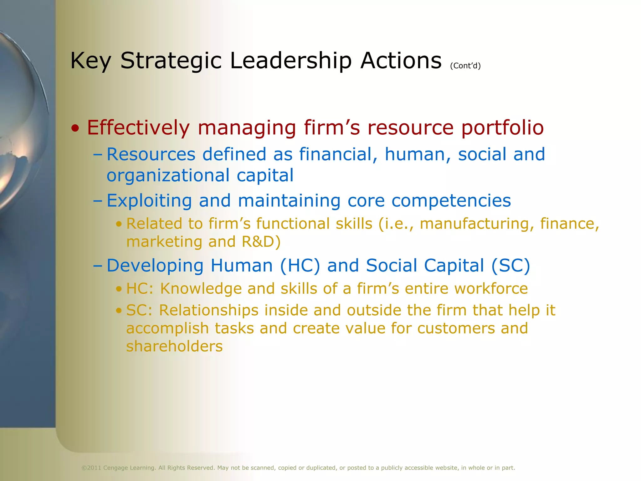 Chapter 12 strategic leadership | PDF