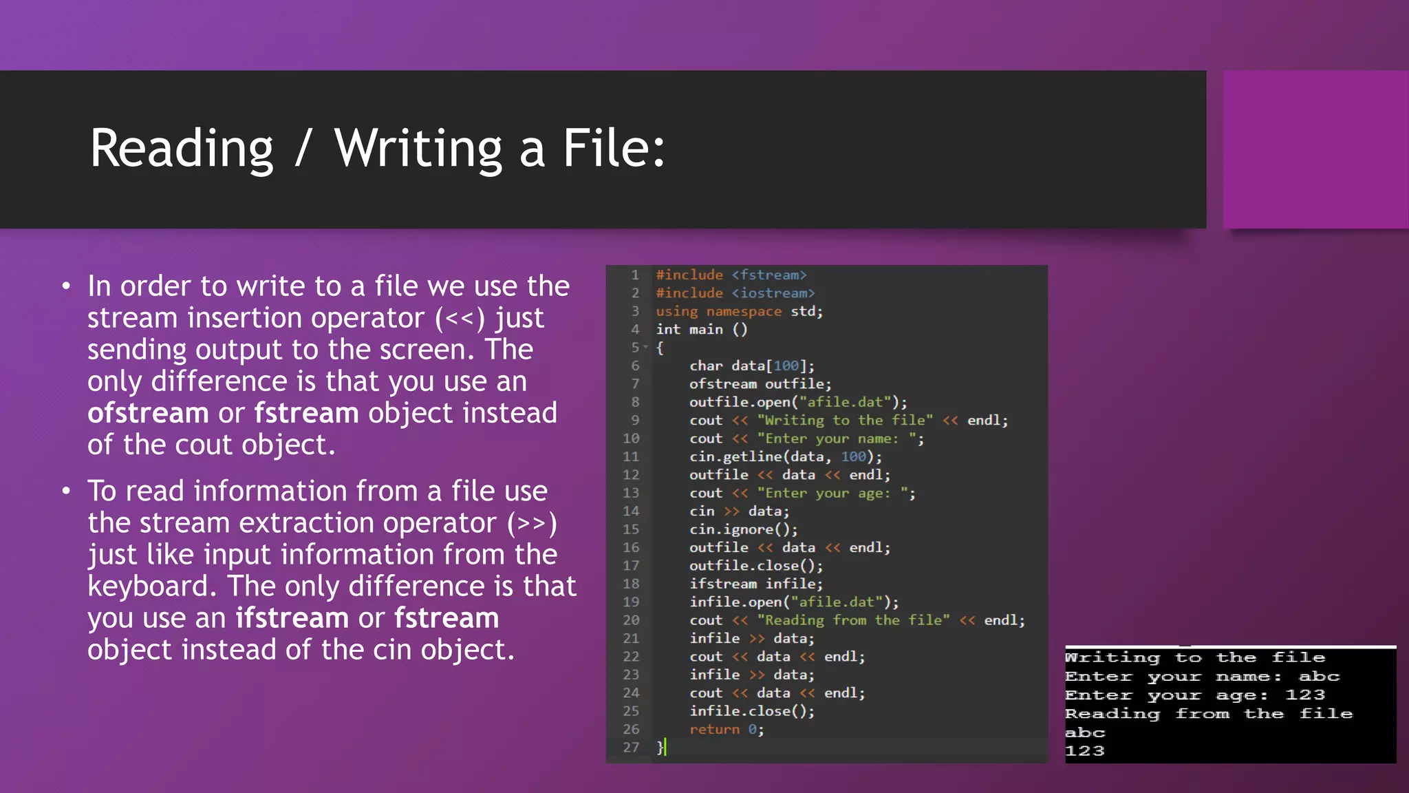 Streams and Files | PPTX