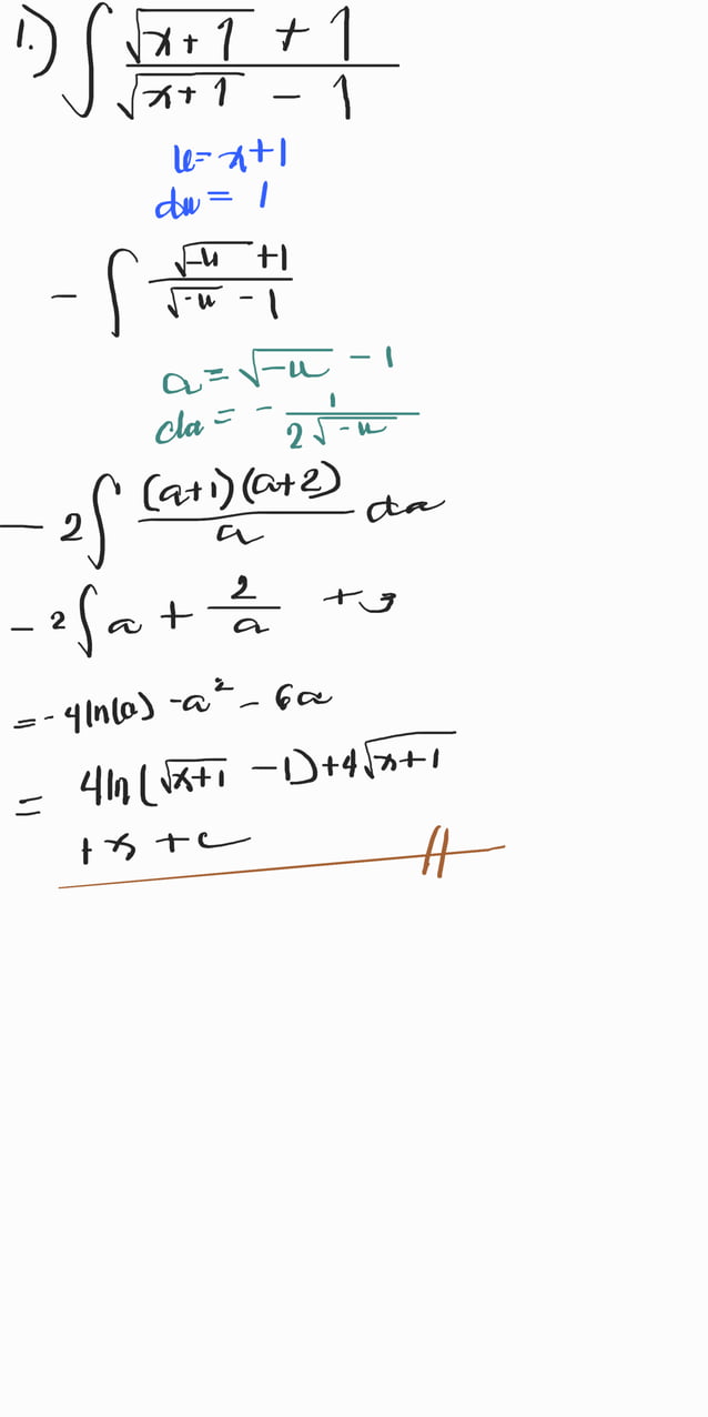 Elementary Integration Solutions | PDF