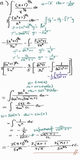 Elementary Integration Solutions | PDF
