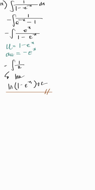 Elementary Integration Solutions | PDF