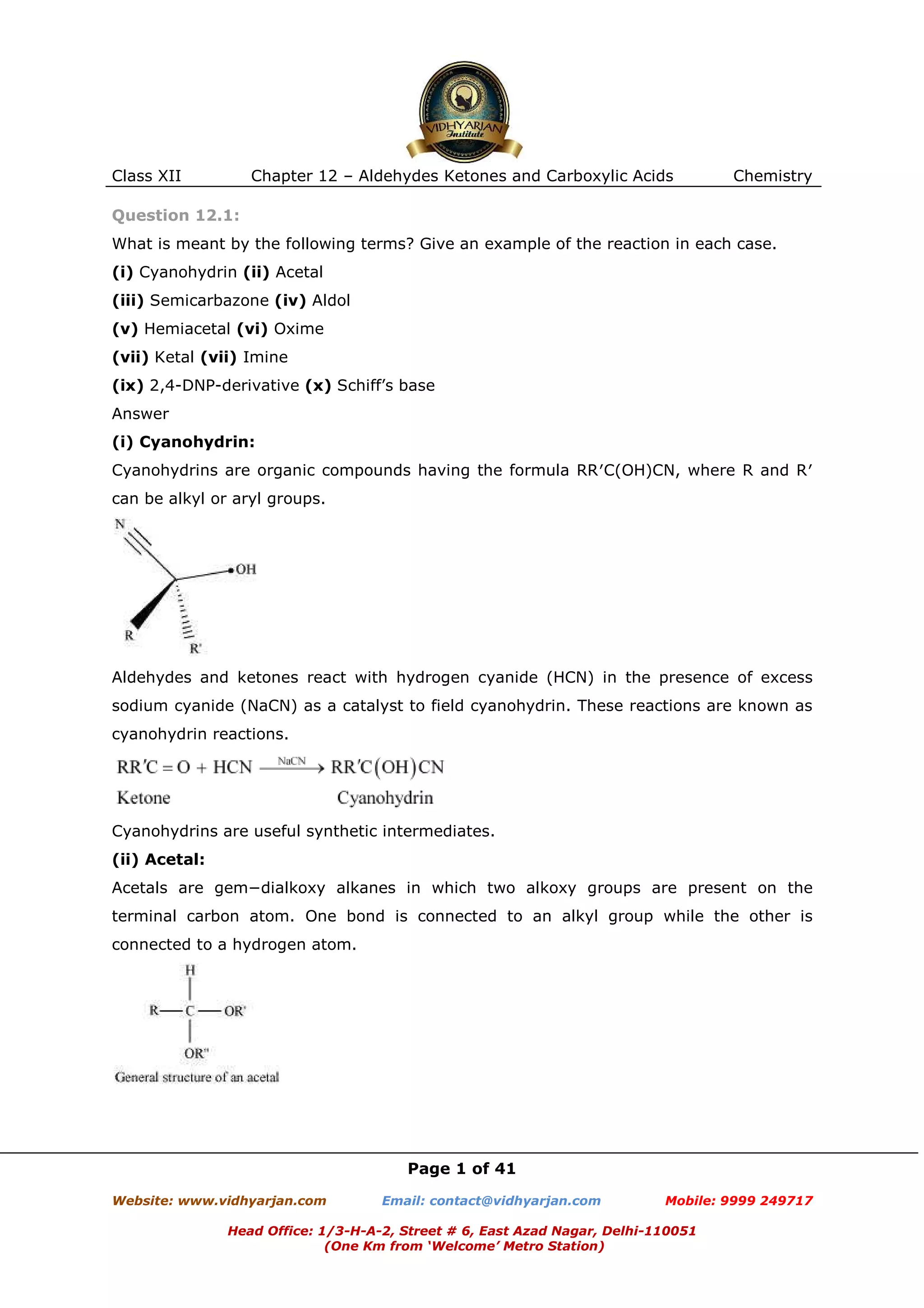 Chapter 12 aldehydes ketones and carboxylic_acids | PDF