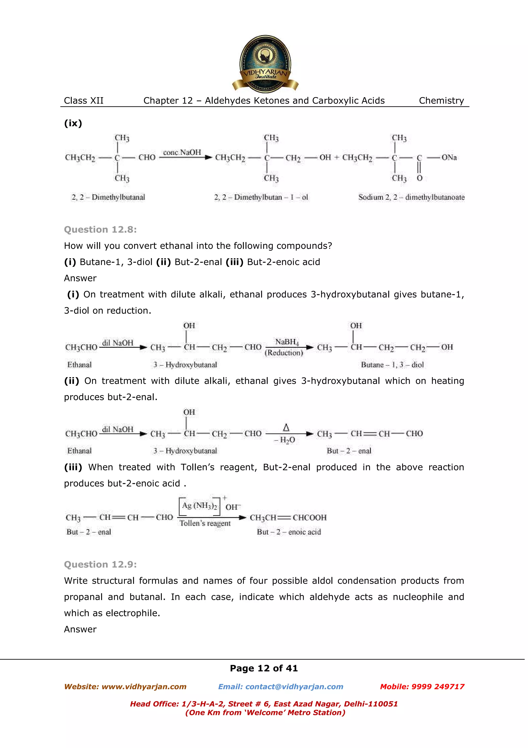 Chapter 12 aldehydes ketones and carboxylic_acids | PDF