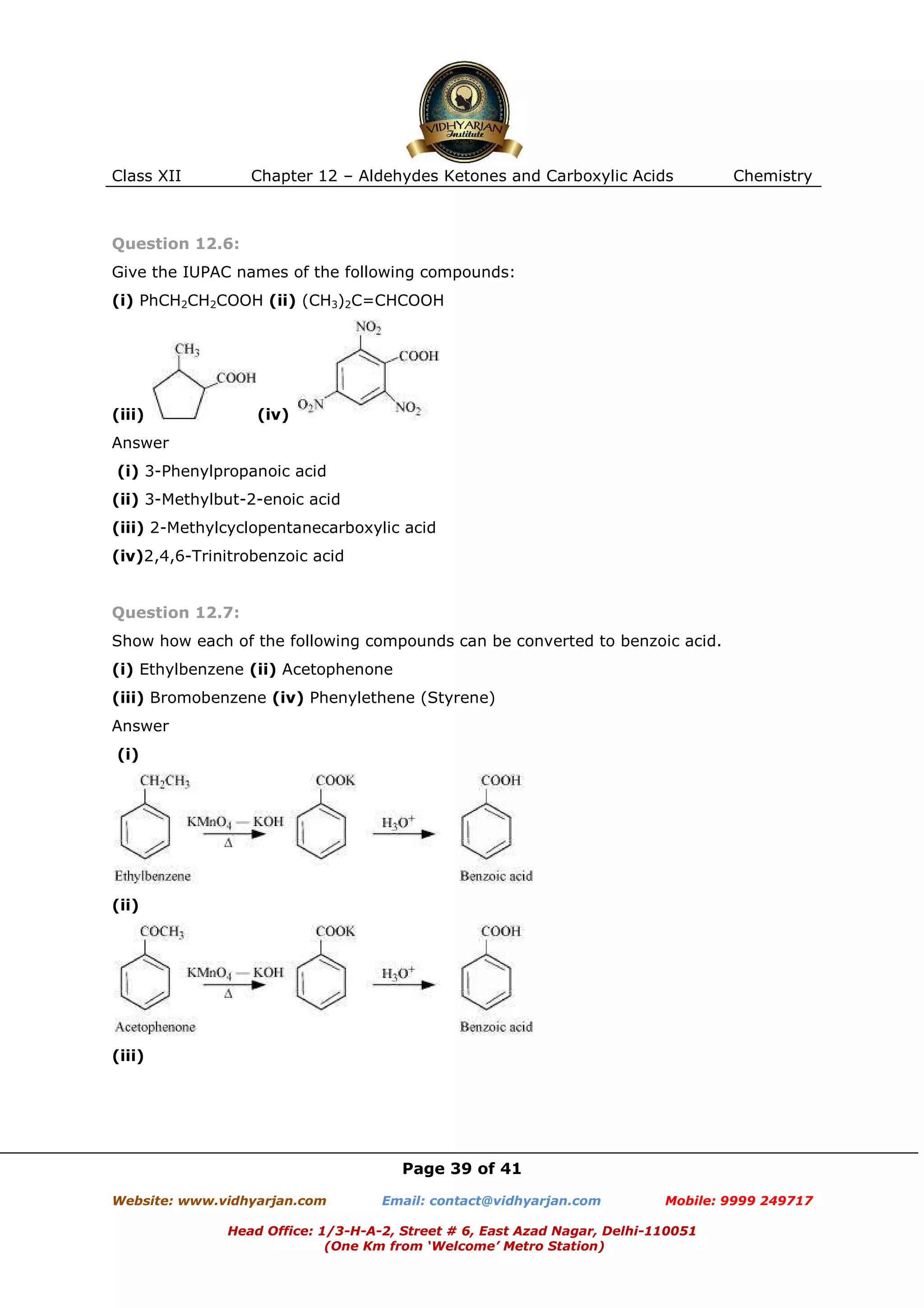 Chapter 12 aldehydes ketones and carboxylic_acids | PDF